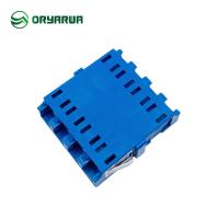 China Flangeless LC Quad Fiber Optic Adapter Integrated Type for sale