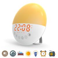 China Cute Oval Portable Alarm Clock Radio Touch Sensing Multi Color for sale