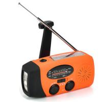 China FM Emergency Portable Radio Hand Crank 1000mAH Self Powered With LED Flashlight for sale