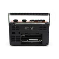 China Retro Cassette Tape Portable Clock Radio Wireless Stereo With Telescopic Antenna for sale
