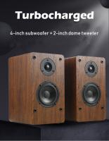 China Multimedia Wood Bookshelf Speakers , Wireless Mini Hifi Bluetooth Speakers for sale