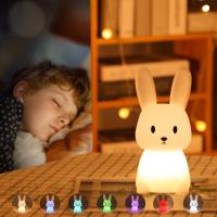 China 4100K LED Silicone Rabbit Night Light Touch Control For Bedroom for sale