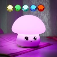China Multicolor Touch Silicon Mood Light Mushroom Shape For Bedroom for sale