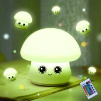 China Multicolor Touch Silicon Mood Light Mushroom Shape For Bedroom for sale