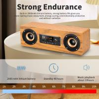 China Wood Material Wireless Portable Bluetooth Speakers Rechargeable For Laptops for sale