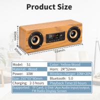 China Wood Material Wireless Portable Bluetooth Speakers Rechargeable For Laptops for sale