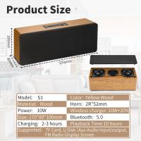 China Lightweight Mini Wood Bluetooth Speaker , 10W Portable Speaker With Radio for sale
