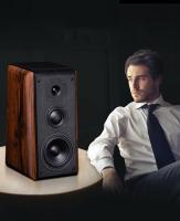 China HIFI 3 Way Bookshelf Stereo Speakers Pyramid Shaped 4 Ohms With Tube Amplifier for sale