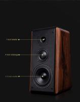 China HIFI 3 Way Bookshelf Stereo Speakers Pyramid Shaped 4 Ohms With Tube Amplifier for sale