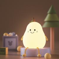 China 5V Cute Pear Silicone Night Light Rechargeable CE Rohs Certified for sale