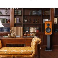 China Wood Color 2 Way Passive Bookshelf Speaker For Home Audio System for sale