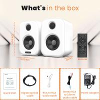 China White Bluetooth Bookshelf Speakers 50W Rated Power Multipurpose for sale