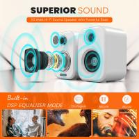 China White Bluetooth Bookshelf Speakers 50W Rated Power Multipurpose for sale