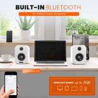 China White Bluetooth Bookshelf Speakers 50W Rated Power Multipurpose for sale