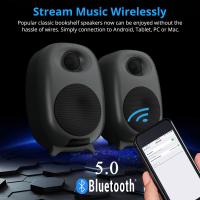 China Three Equalizer Mode Powered Wireless Bookshelf Speakers Metal Grey Color For TV for sale