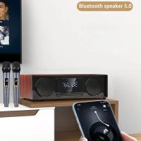 China 60W Karaoke Bookshelf Active Speakers With Microphone Clock for sale