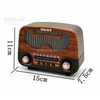 China Vintage Wooden Radio Player with Portable Rechargeable Battery and 3 Bands for sale