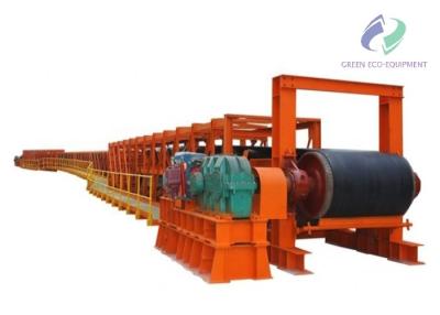 China Fixed Large Capacity Rubber Belt Conveyor Carbon Steel Frame Material for sale