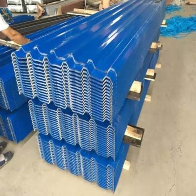 China ISO 18001 JIS Blue Metal Roof Panels 0.2-0.8mm Colour Coated Corrugated Sheets for sale