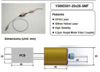 China 0.2 KG APC Power Type Yellow DPSS Laser for Single Mode Fiber Coupling High Stability for sale