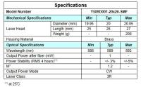 China 0.2 KG APC Power Type Yellow DPSS Laser for Single Mode Fiber Coupling High Stability for sale