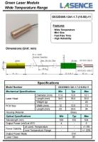 China 532nm 5mW 3R Green Laser Module with Long Lifetime Weight 0.02 KG Lifetime 5000 Hours for sale