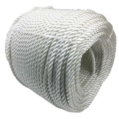 China White Nylon 3 Strand Marine Rope 6mm-20mm 220m Coil with Class Certificates for sale