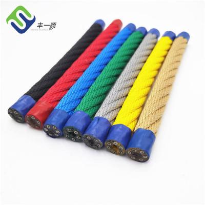China 12-22mm Polyester 6×8+FC Playground Combination Wire Rope - 500m Coils with IWRC Core for sale