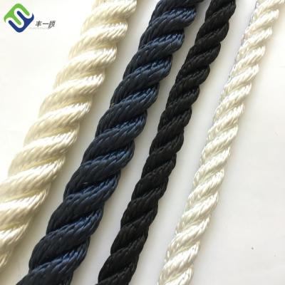 China 20mm 3-Strand Nylon Marine Rope 6700kg Breaking Strain 200m Length White Polyamide for sale