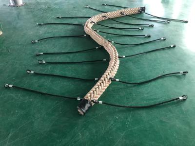 China Sandy Color Polyester 12 Strands Rope Bridge 150mm x 4200mm with 500kg Weight Capacity for sale