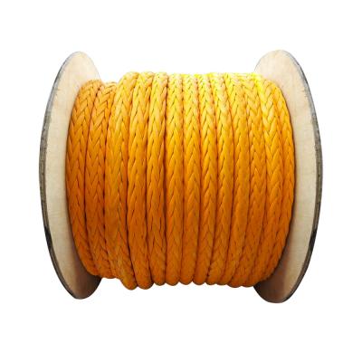 China 12 Strand Single Braid UHMWPE Amsteel Rope 1/4 inch Low Stretch Flexible 220m for sale