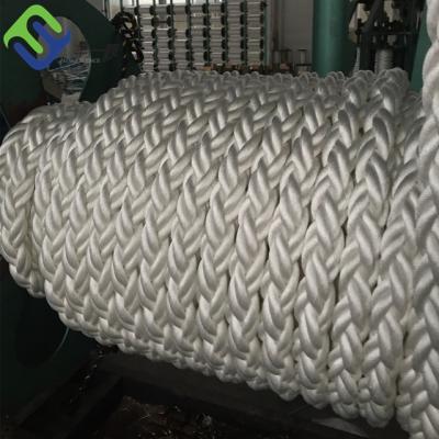 China High Quality White Polyester 8 Strands Marine Rope Mooring Rope for sale