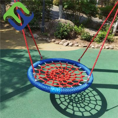 China Florescence 100cm Bird Nest Swing Red Blue Polyester Rope Playground for sale