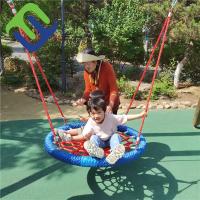 China Florescence 100cm Bird Nest Swing Red Blue Polyester Rope Playground for sale