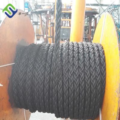 China 48mm/64mm 8 Strand Polyester Marine Ship Mooring Rope With 1.8 Spliced Loop for sale