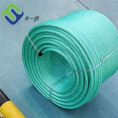 China 6 Strand Twisted PP Danline Combination Rope 16mm Polypropylene Reinforced Marine Fishing Rope for sale