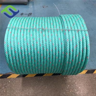 China 6 Strand PP Danline Combination Rope 16mm Reinforced Steel Core Marine Fishing Rope for sale