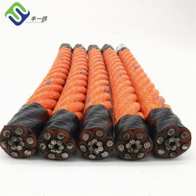 China 12mm 16mm Polypropylene Steel Core Combination Wire Rope 6 Strands for Fishing Industry for sale