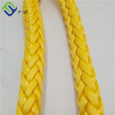 China 12 Strand UHMWPE HMPE Spliced Mooring Rope 24mm x 220m for Ships for sale