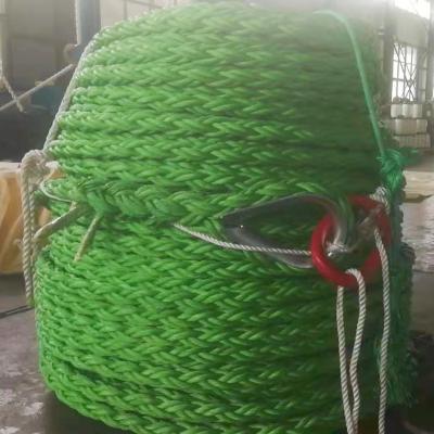 China Green 44mm 8 Strand PP Combination Wire Rope 500m for Deep Sea Marine Use for sale
