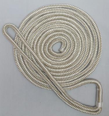 China 9mm x 15ft Double Braided Nylon Dock Line with Spliced Eyes for Marine Use for sale