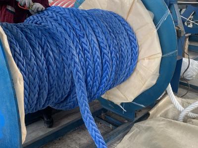 China 12 Strand Single Braided 32mm UHMWPE Fiber Marine Mooring Rope 220m for sale