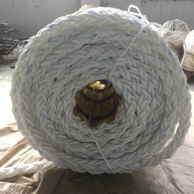 China 96mm x 220m Polypropylene 8 Strand Marine Mooring Towing Rope Floating for sale