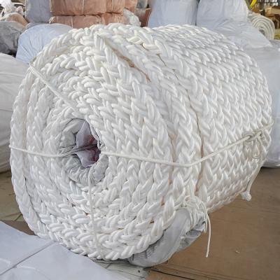 China 96mm x 220m Polyester Marine Mooring Towing Rope 8 Strand DNV Certified for sale