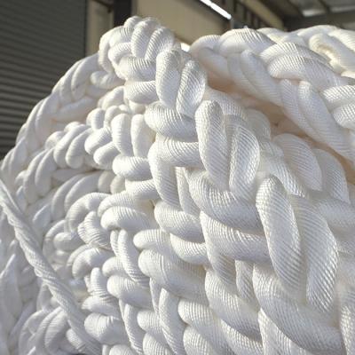 China 46mm 8 Strand Braided Polyester Marine Mooring Rope 220m Low Stretch UV Resistant for sale
