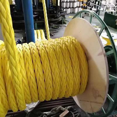 China 42mm UHMWPE Marine Rope Floating Mooring Towing Offshore High Strength 12 Strand Braided for sale