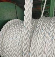 China White Nylon Fiber Rope 8 Strand 50mm Hawser Rope for Ship Mooring Towing for sale
