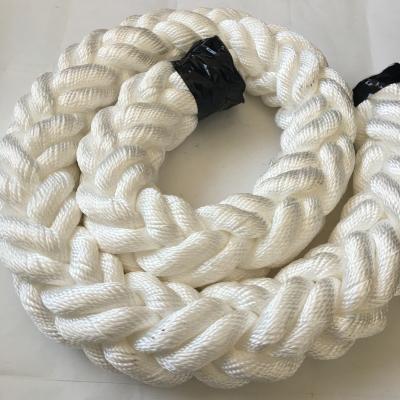 China High Tenacity UV Resistant 40mm 8 Strand Dacron Polyester Multifilament Marine Mooring Rope for sale