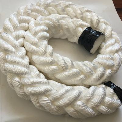 China White 80mm 96mm 220m Nylon Mooring Towing Rope High Breaking Load Marine Rope for sale