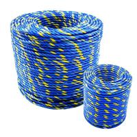 China 3 Strand PE Fishing Twine 1mm-10mm Blue Yellow Packing Rope for sale